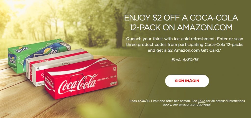 Get A Free $2 Amazon Gift Card From Coke Rewards When You Enter 3 Coca ...