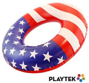 Playtek Pool Float, Large Round America USA Flag Swim Tube, Durable ...