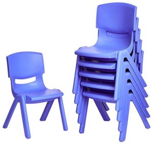 Amazonbasics 10 Inch School Classroom Stack Resin Chair, Blue, 6-Pack ...