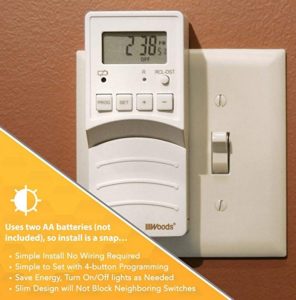 Woods 59744 59744WD Flip Converts Toggle Switch Timer, User Friendly ...