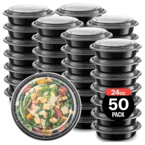 50-Pack meal prep Plastic Microwavable Food Containers Bowls for meal ...