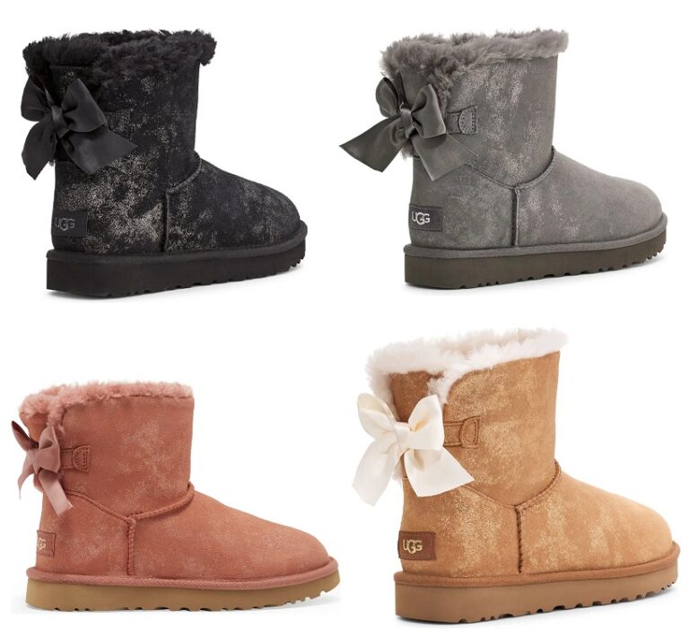 UGG Mini Bailey Bow Glimmer Faux Fur Lined Boot Only $89.96 + Free ...