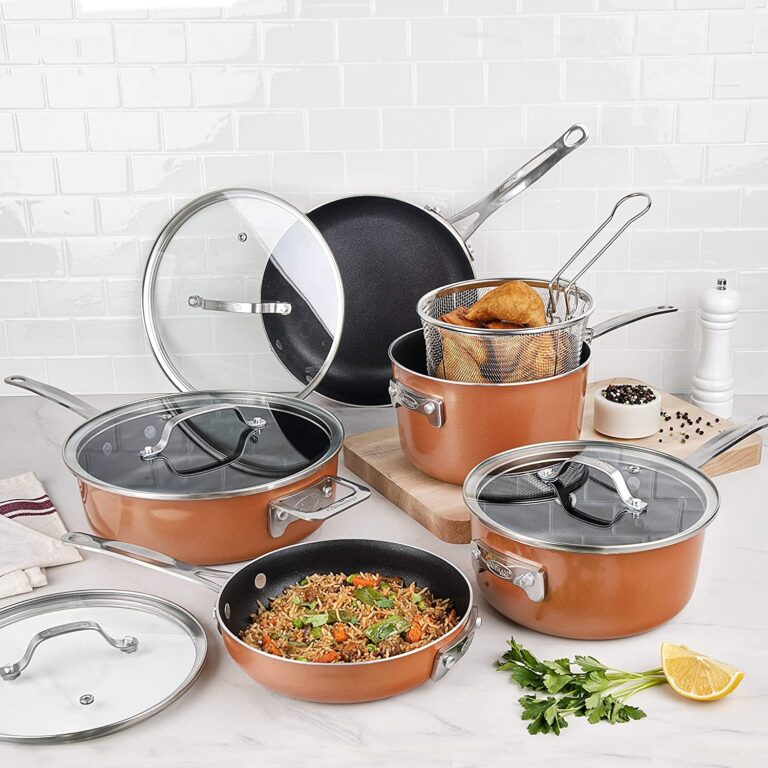 Gotham Steel Stackmaster Pots & Pans Set – Stackable 10 Piece Cookware ...