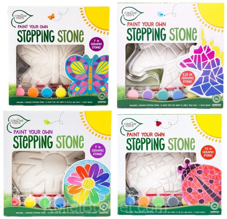 Creative Roots Paint Your Own Ceramics Stepping Stone Craft Kits Only ...
