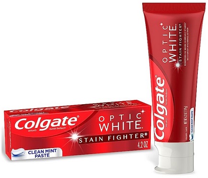 Colgate Optic White Stain Fighter Whitening Toothpaste, Clean Mint ...