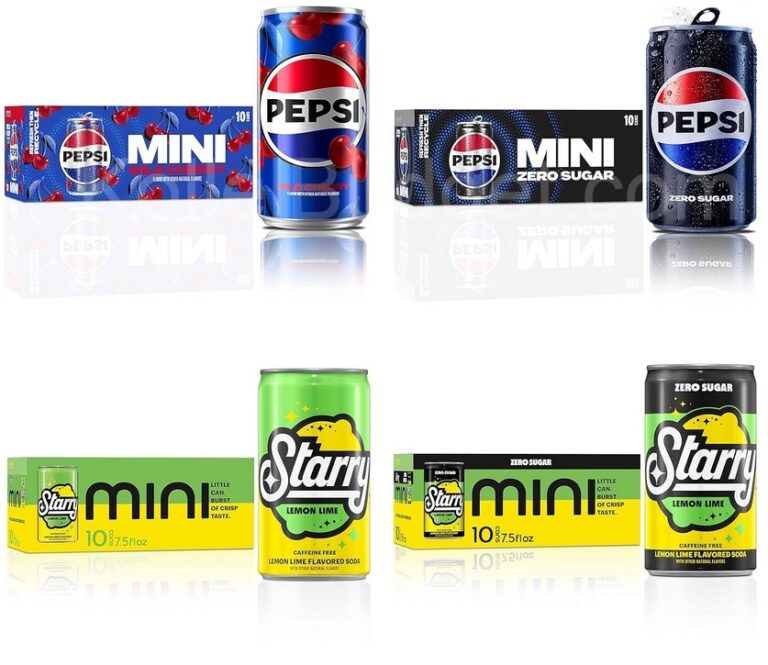 Pepsi Wild Cherry, Pepsi Zero Sugar, Starry Lemon Lime Soda Mini Cans ...