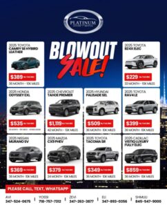 Platinum Leasing Blowout Sale - Low Prices On These 10 Vehicles ...