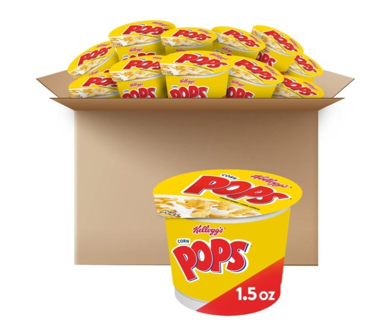 Kellogg's Corn Pops Cold Breakfast Cereal Cups, 8 Vitamins and Minerals ...