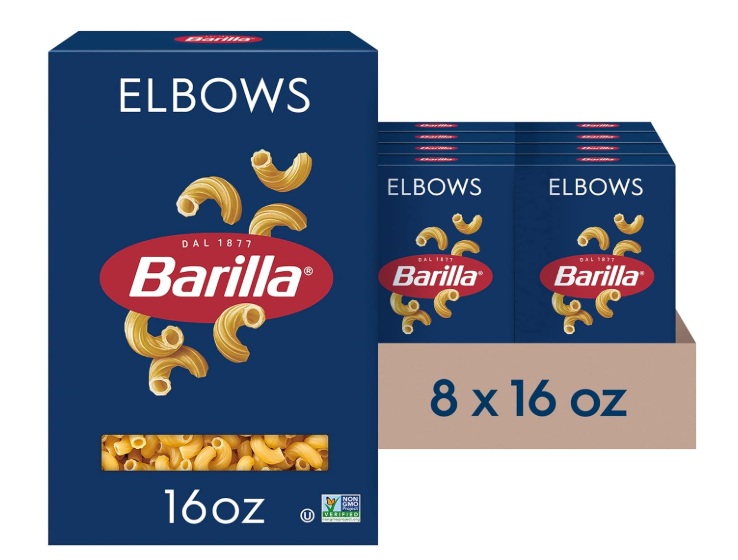 Barilla Elbows Pasta, 16 oz. Box (Pack of 8) - Non-GMO, Made with Durum ...