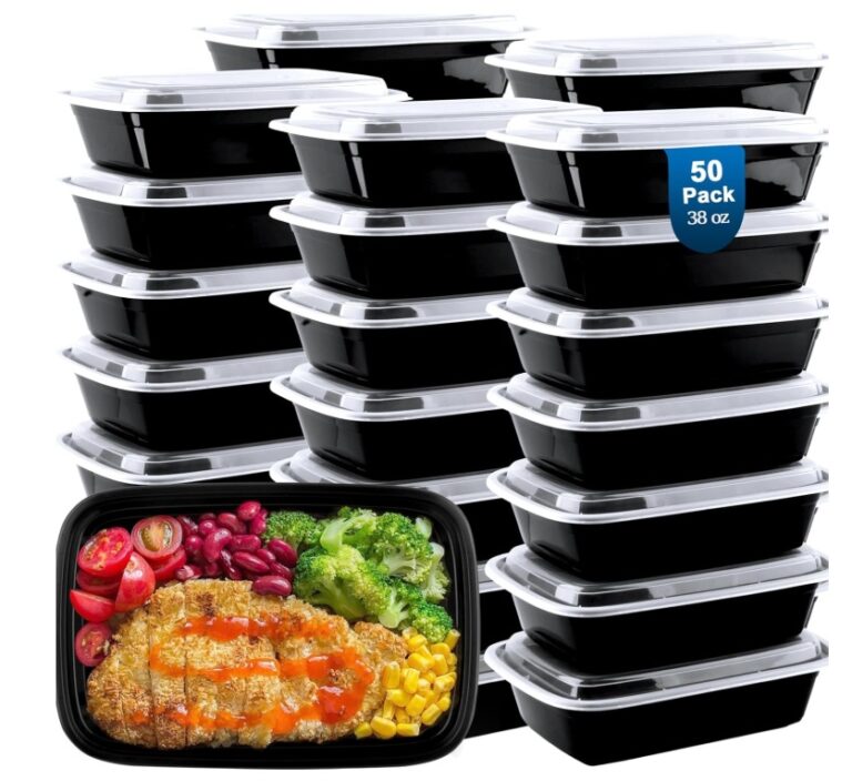 50 Pack Meal Prep Containers 38 oz, Leakproof To Go Food Containers ...