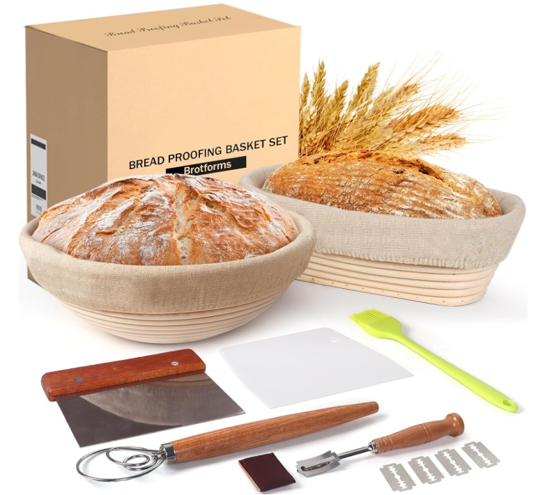 Banneton Bread Proofing Basket Set, 11 Inch Sourdough Proofing Basket ...