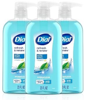 Dial Body Wash, Refresh & Renew Spring Water, 23 Fl Oz (Pack of 3 ...