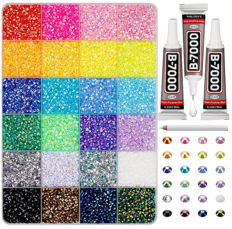 31000Pcs Rhinestones for Bedazzling, 3mm Bedazzler Kit with Flatback ...