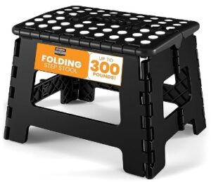 Utopia Home Folding Step Stool with Handle (1-Pack)– 9 Inch Anti Slip ...
