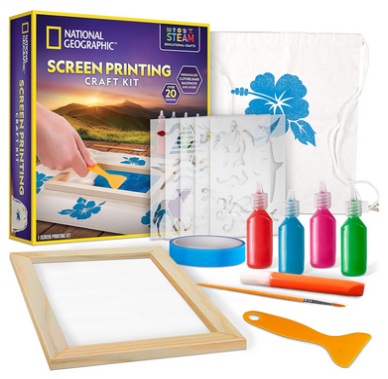 NATIONAL GEOGRAPHIC Kids Screen Printing Kit - Arts and Crafts Silk ...