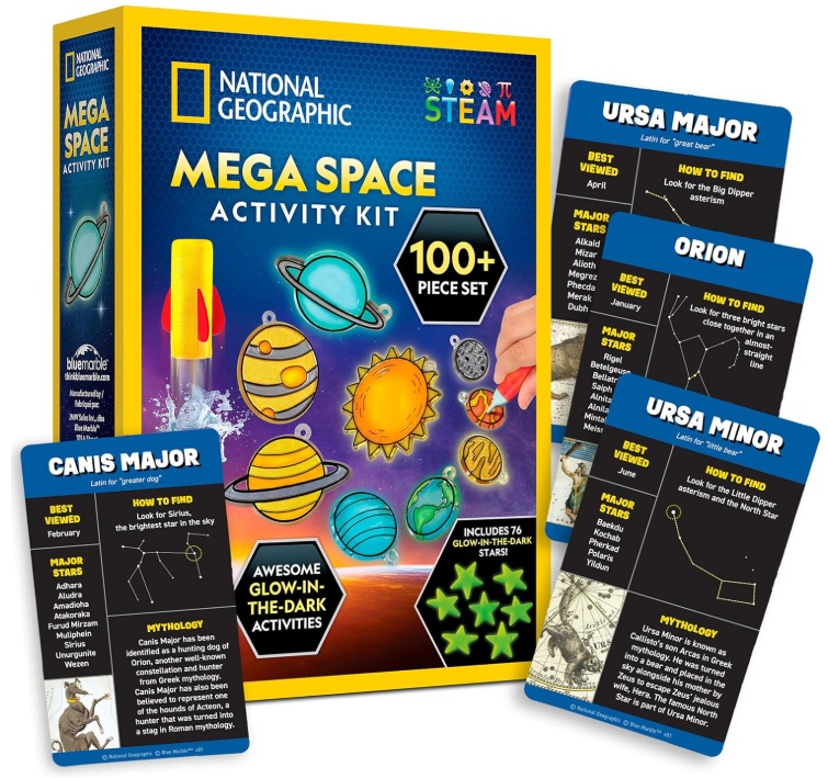 National Geographic Mega Space Activity Kit - Glow in The Dark Science ...