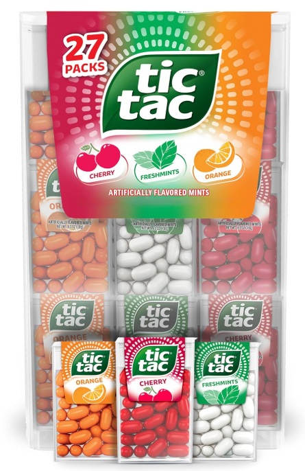 Tic Tac Variety Pack Mega Box, Bulk 27 Packs, Cherry, Freshmints ...