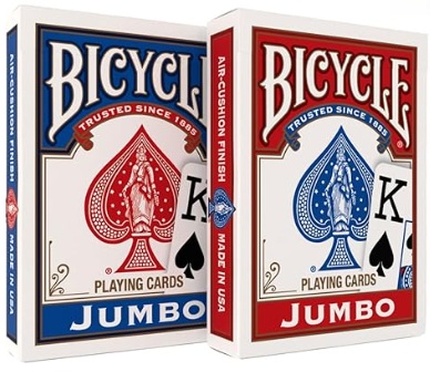 Bicycle Jumbo Index Playing Cards , 2 Pack Large Print Poker Size Deck ...