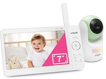VTech Video Baby Monitor with 7" Color LCD Screen, Rechargeable Battery ...