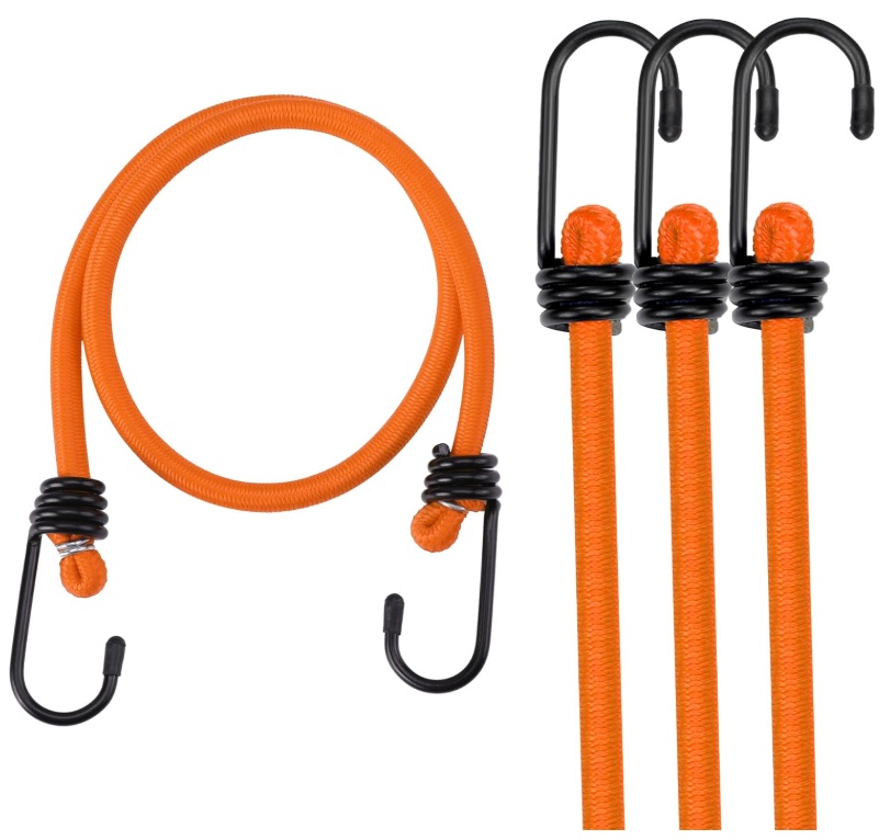 WORKPRO 24 Inch Bungee Cord with Hooks, 4 Pack Superior Rubber Heavy ...