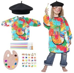 Artist Costume for Kids 5 Pcs Painter Costume With Beret Smock Palette ...