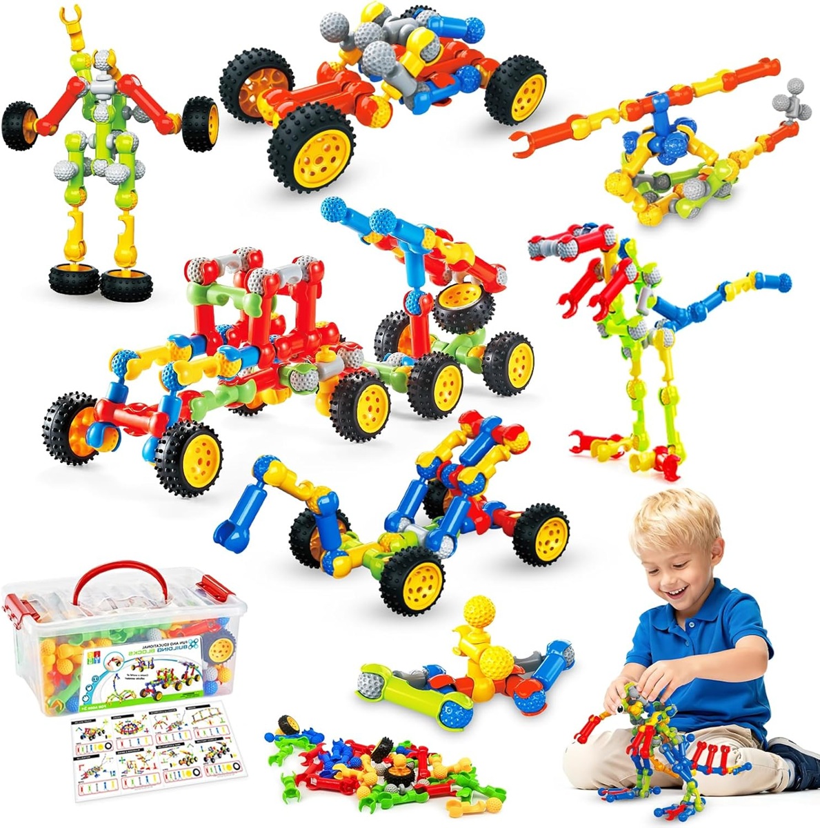 Huaker 125PCS Stem Building Toys for 3 4 5 6 7 8 Year Old Boys Girls ...