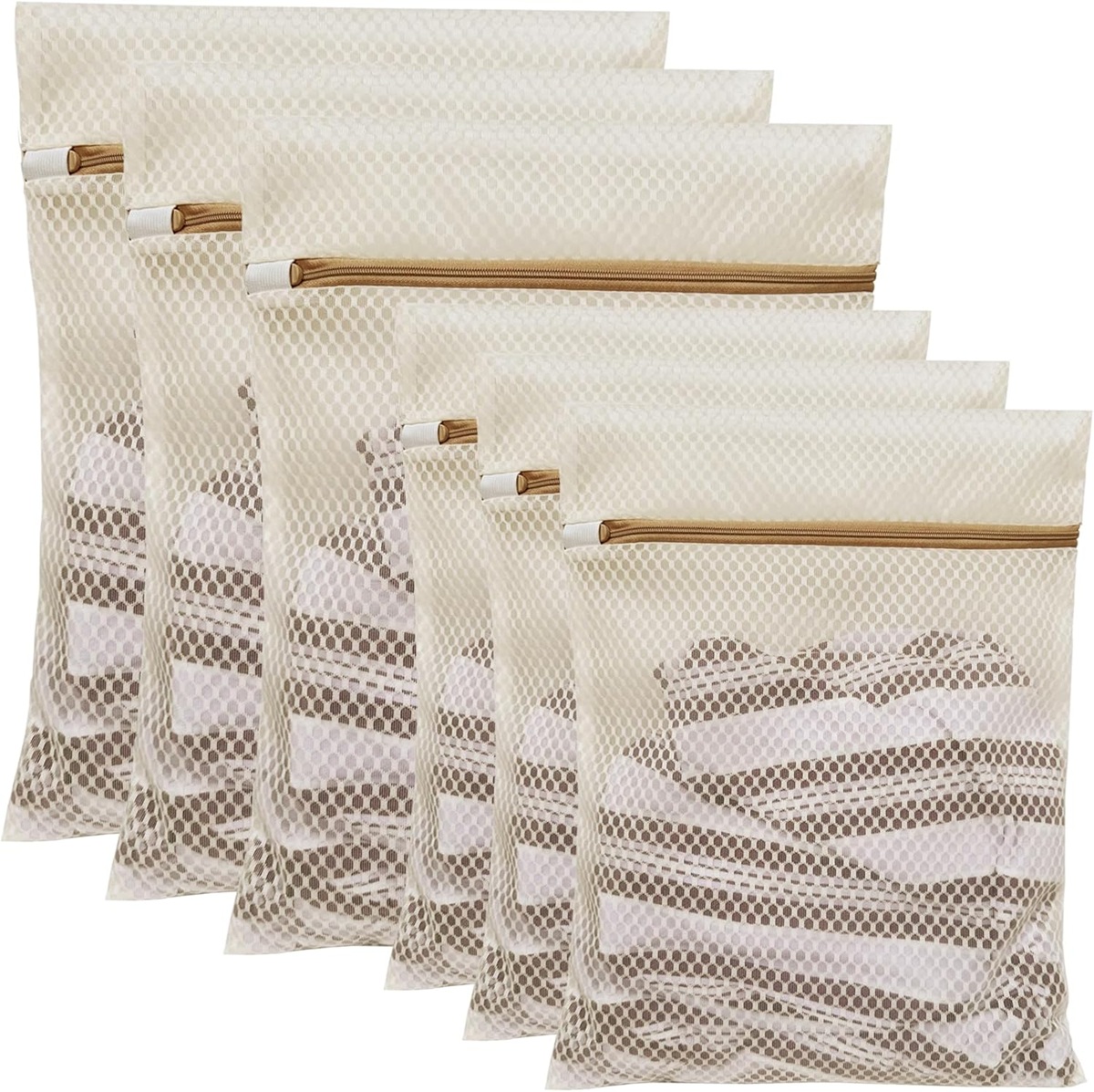 6 Pack Laundry Bag, Durable Honeycomb Mesh Laundry Bags Suitable for ...