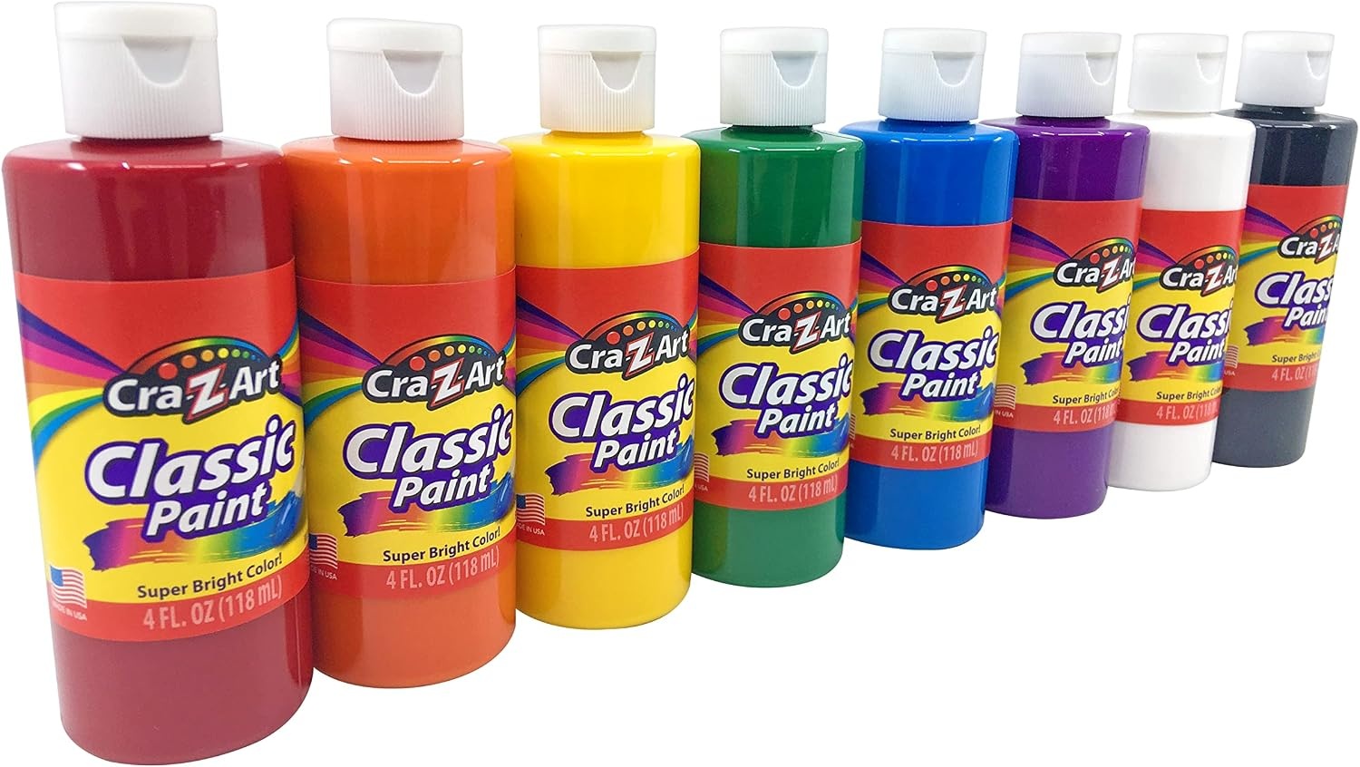 Cra-Z-Art Washable Classic Paint Bulk Pack 8ct, Assorted Colors 4oz ...